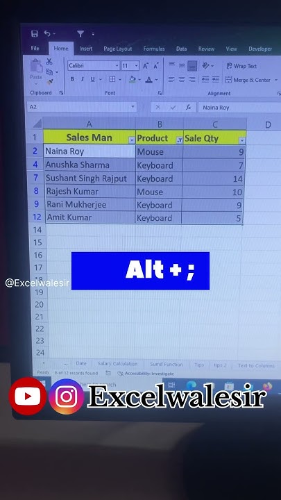 Copy Paste On Filter Excelwalesir Exceltricks Exceltraining Exceltips Excel Ytshortvideo