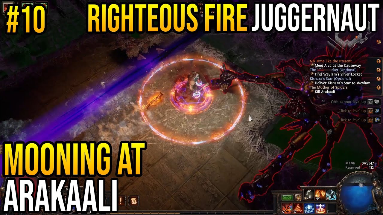 Path Of Exile - Mooning at the Spiders! Pohx's Righteous Fire - YouTube