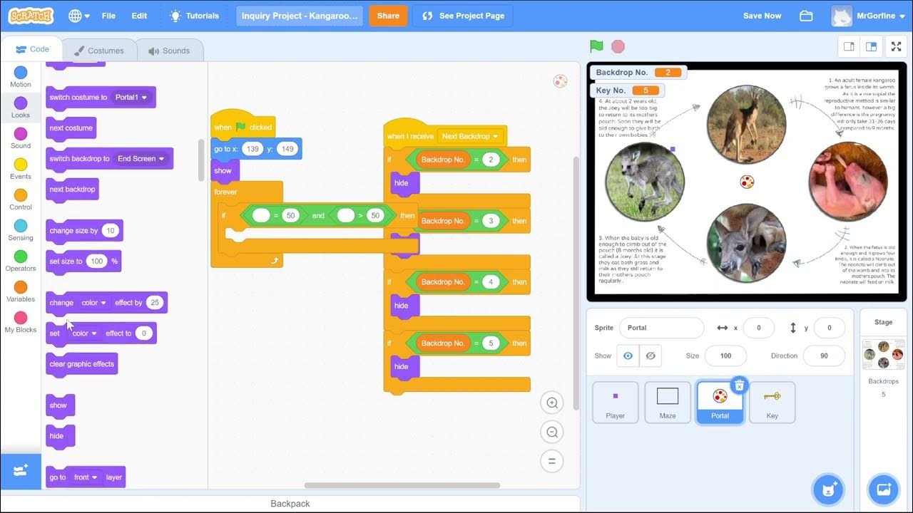 How to Make a Maze Game on Scratch - 5. Keys Revealing the Background ...