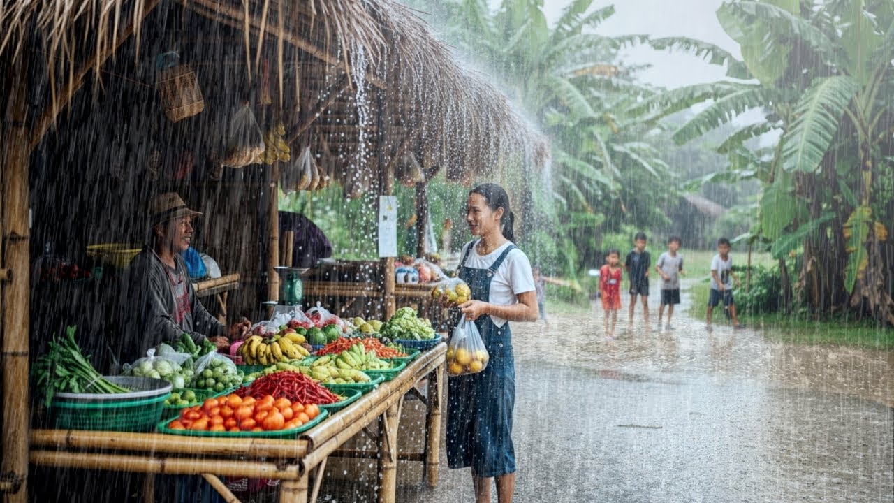 TERRIFYINGLY BEAUTIFUL RAINSTORM 🌧️ Heavy Thunder & Rain in a Quiet ...