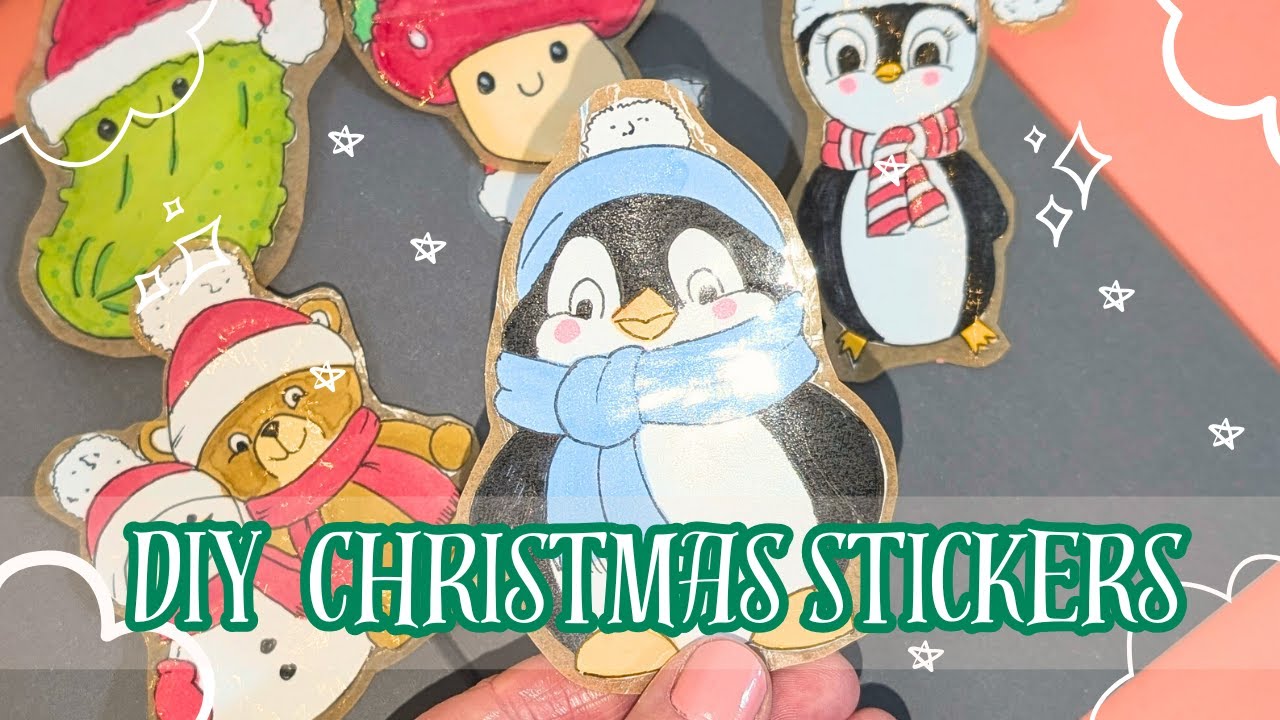 How to make DIY Christmas stickers at home. Paper DIY crafts - YouTube
