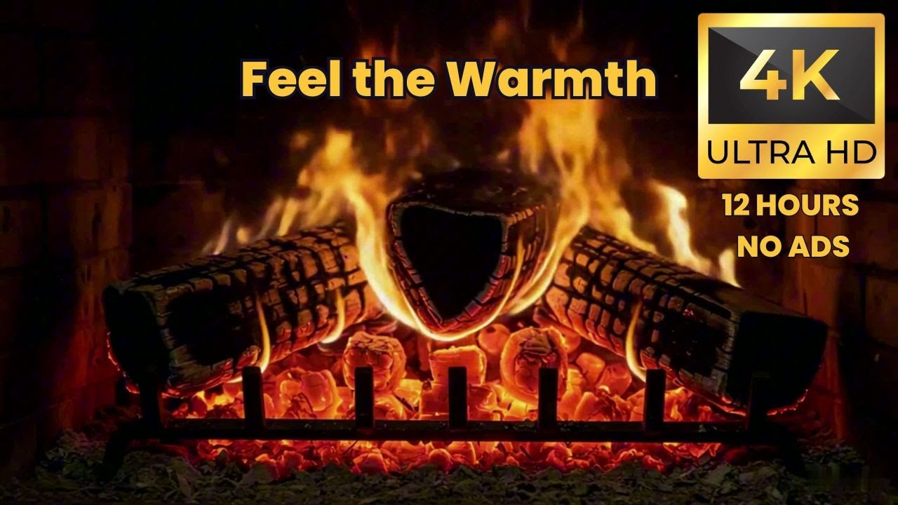 🔥 Realistic 4K Fireplace | Cozy Ultra HD Burning Wood with Natural ...