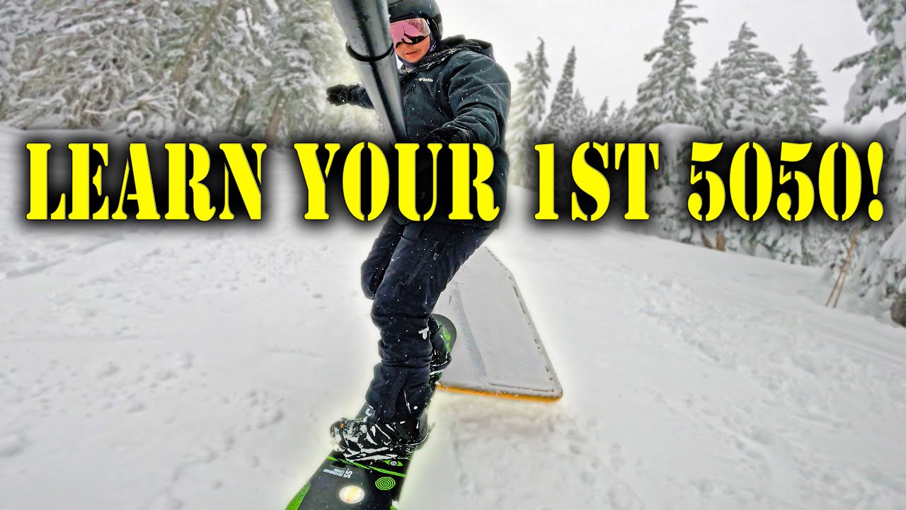 HOW TO 5050 on a SNOWBOARD - YouTube