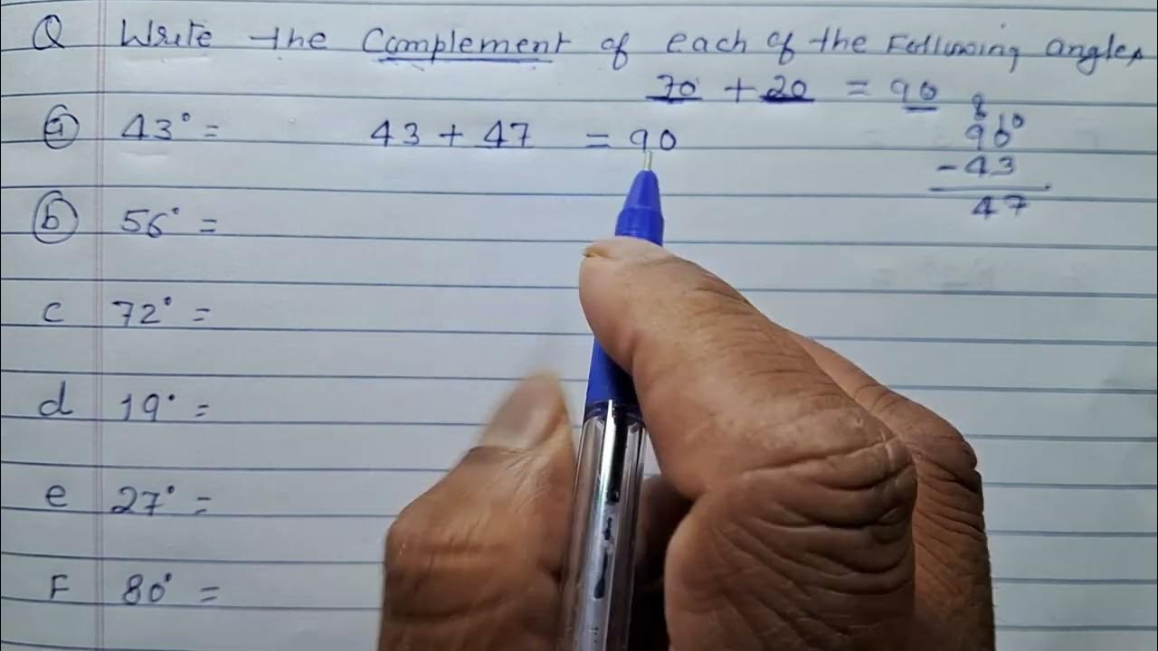 Write the complement of each of the following angle - YouTube