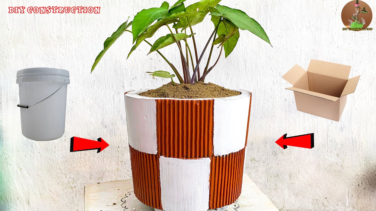 Elegant Garden Decor: Crafting Charming Cardboard and Cement Flower ...