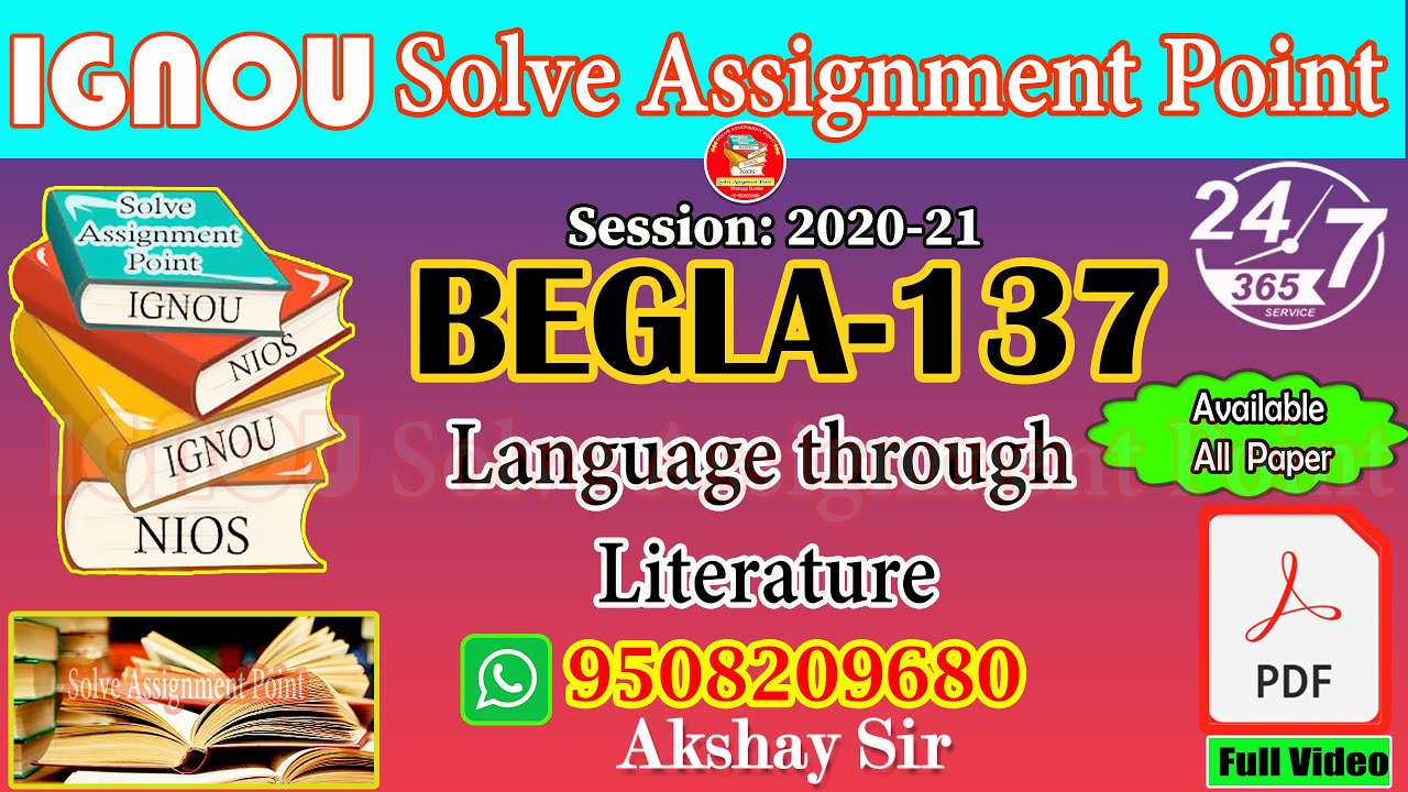BEGLA-137:Language through Literature II IGNOU Solve Assignment 2020-21 II Pdf to ...