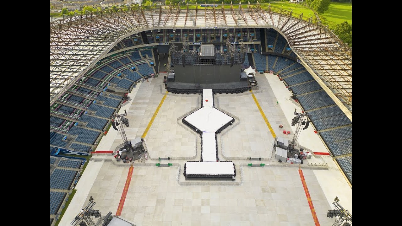 Taylor Swifts Stage Pre Gig at Edinburgh Murrayfield by Drone! - YouTube