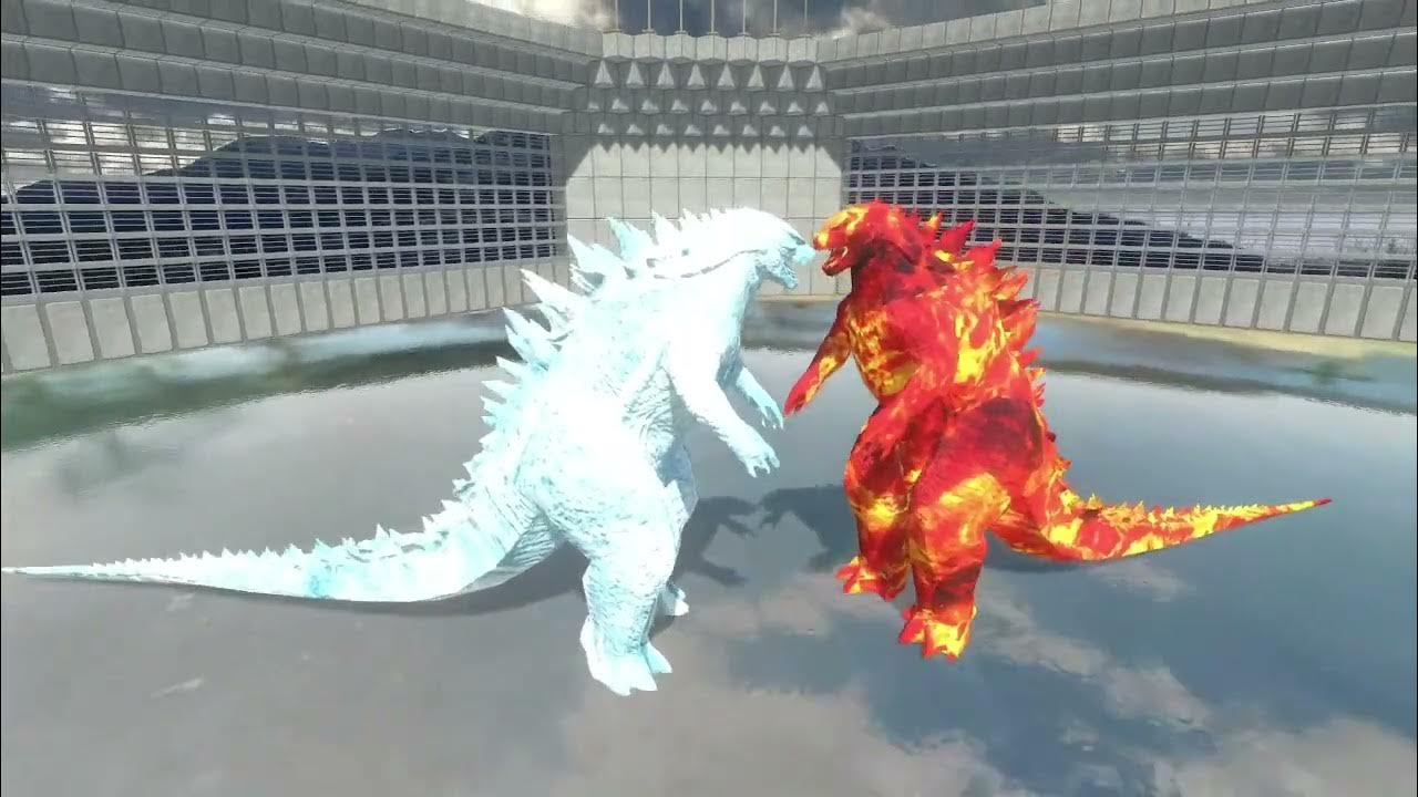 GODZILLA FIRE vs ICE GODZILLA - Monster Battle | Animal Revolt Battle Simulator - ARBS - YouTube