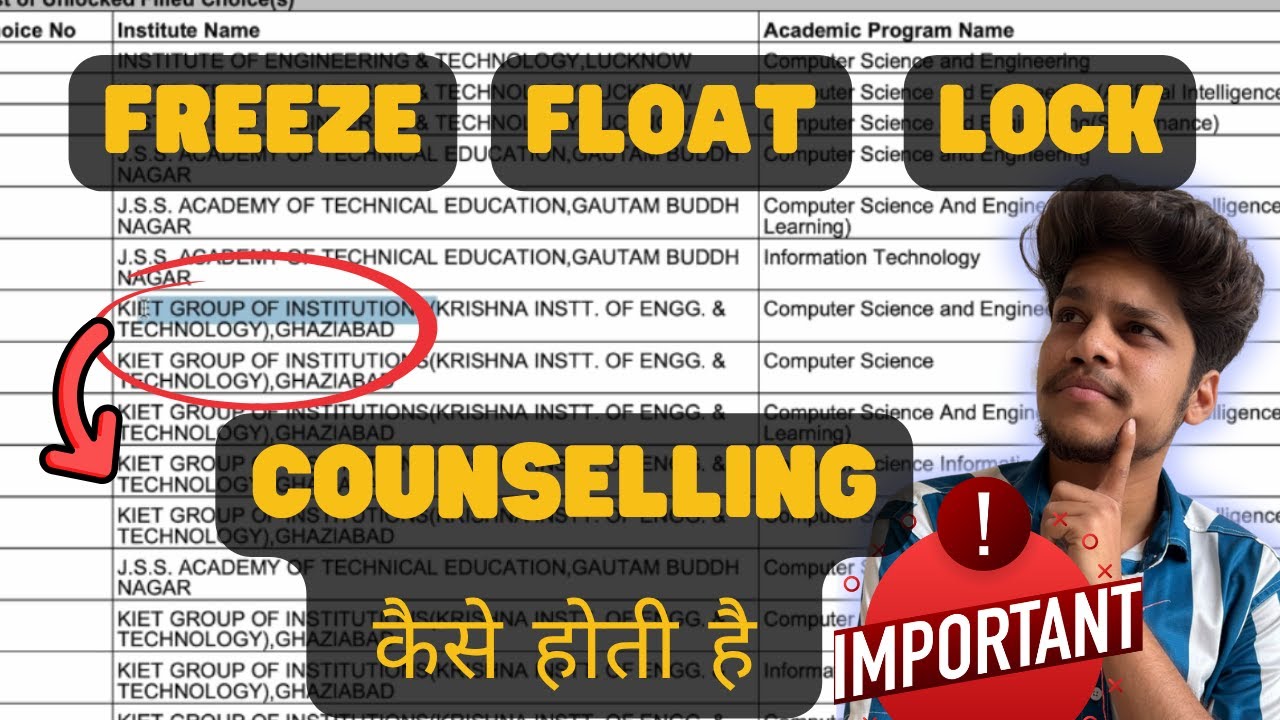 [Important Video] Counselling Important Term | FREEZE | FLOAT | LOCK ...