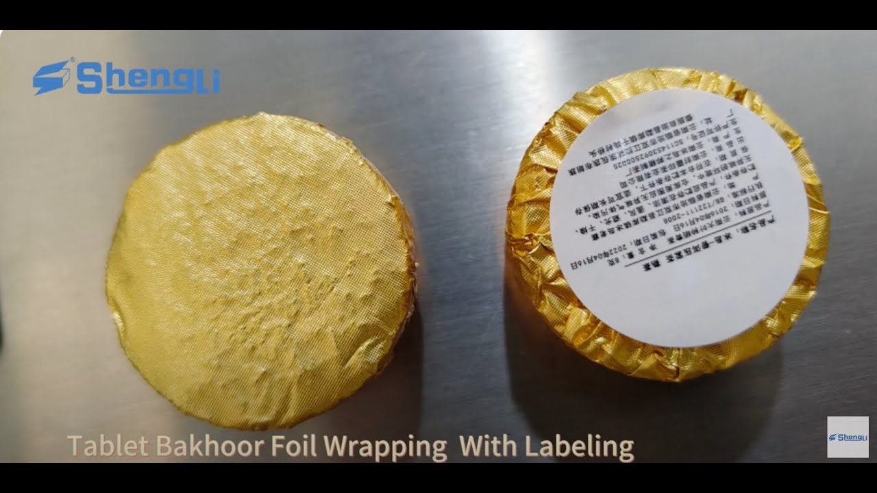 2024 Semi auto Bakhoor Tablet Foil Wrapping Machine With Labeling - YouTube