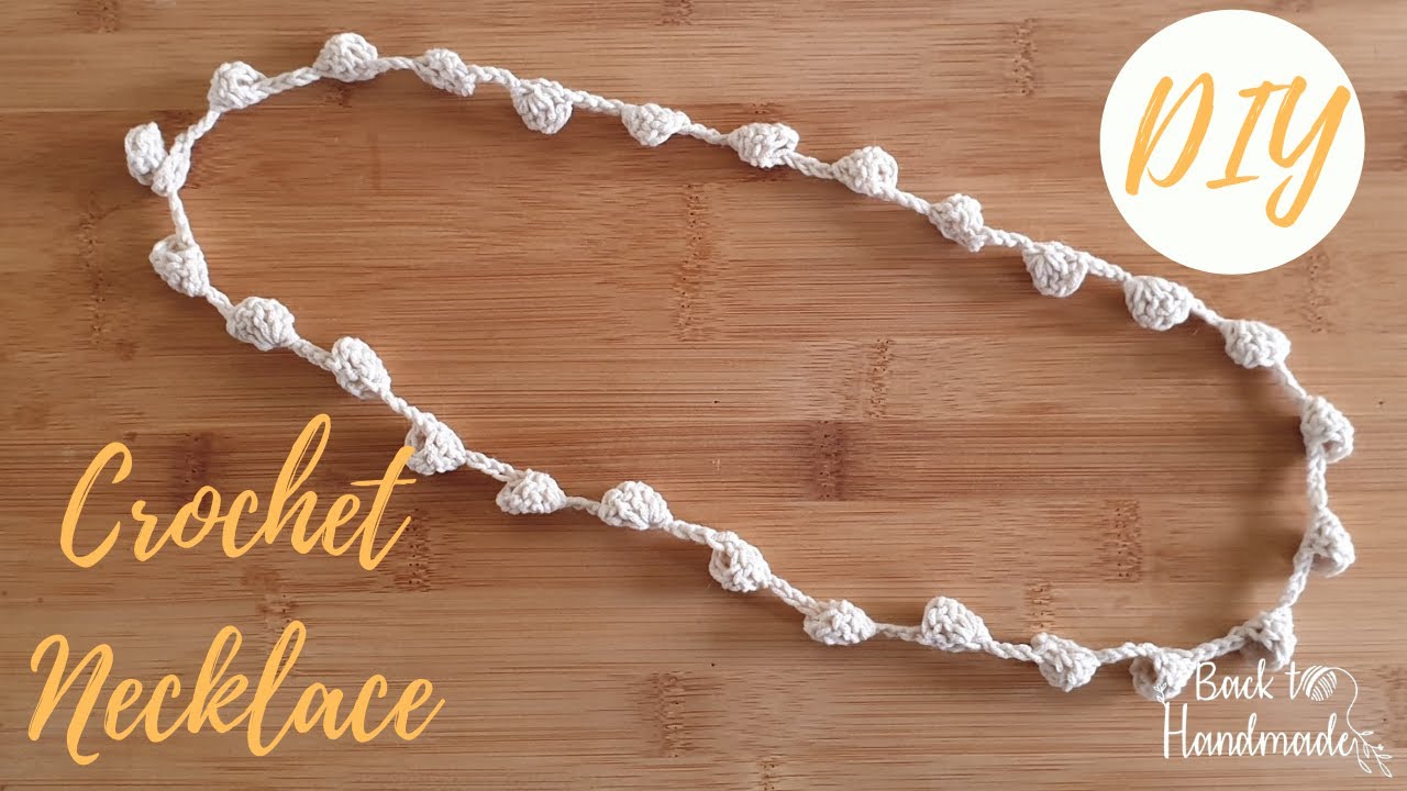 Easy Crochet Necklace - DIY Crochet Necklace Tutorial - Πλεκτό Κολιέ με ...