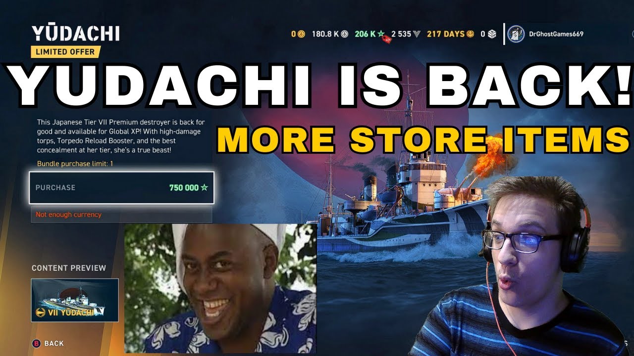 YUDACHI is Back! - More Store Items || World of Warships: Legends - YouTube