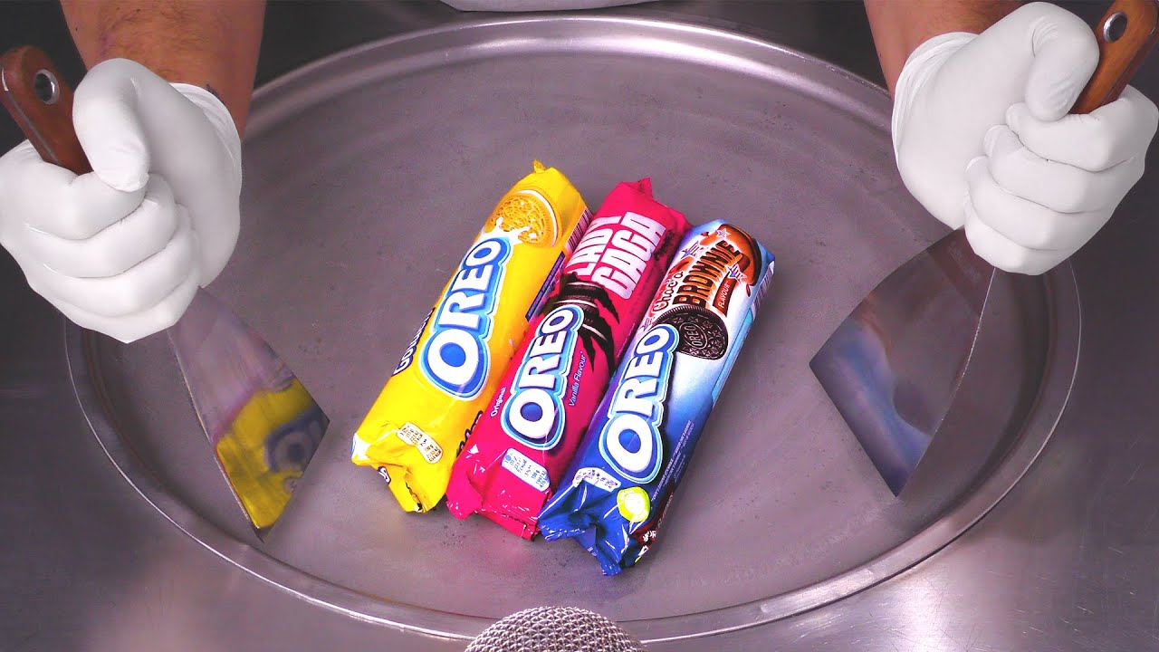Asmr Crushing Oreo Sandwich Cookies To Ice Cream Rolls Tasty