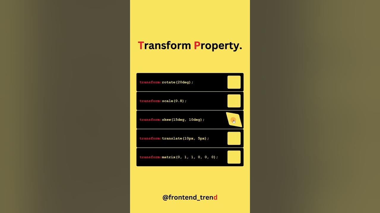 Transform Property Css Css Youtube
