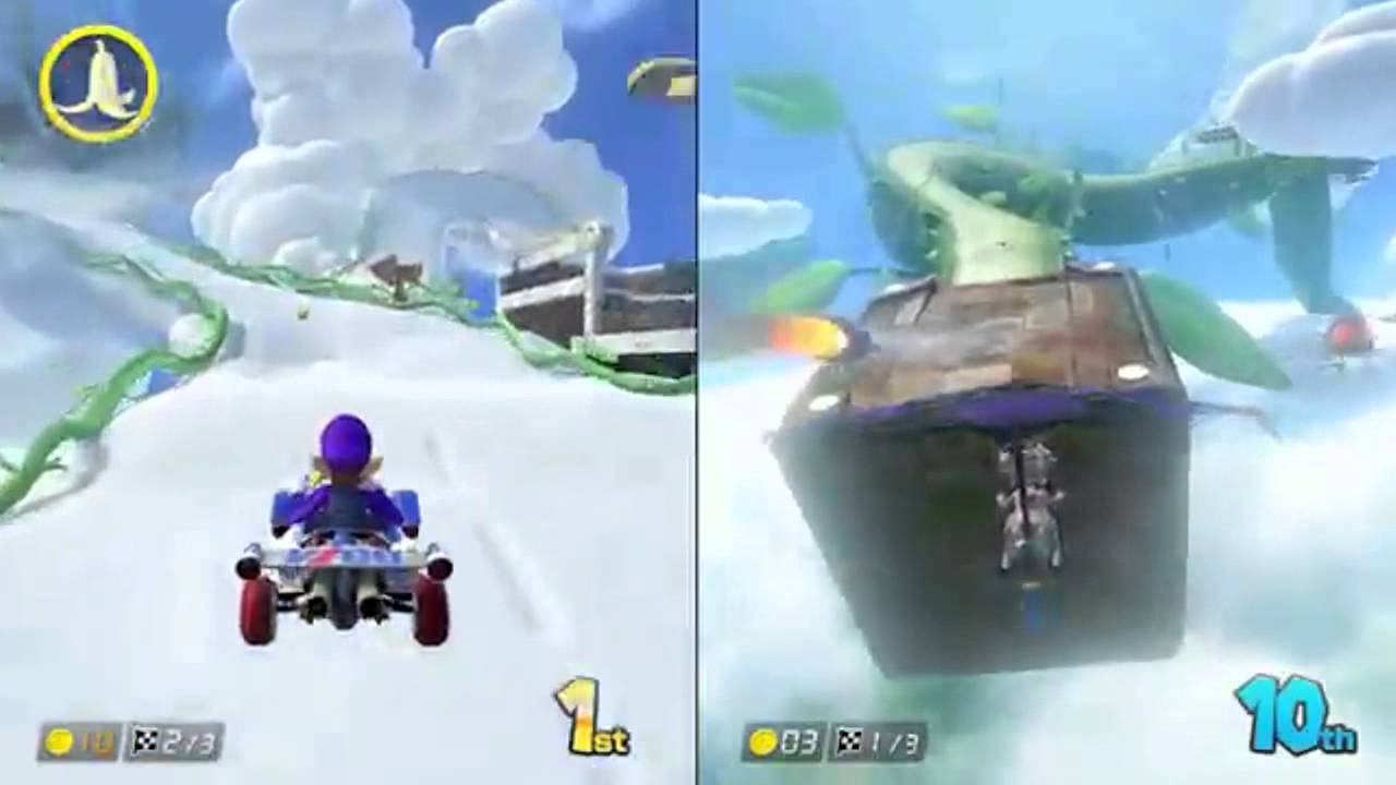 Mario Kart 8 2 Player Split screen Gameplay - YouTube