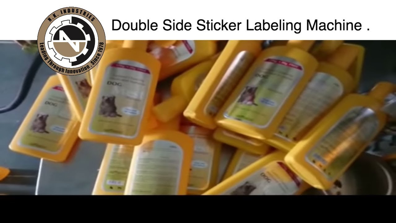 Double Side Servo Sticker Labeling machine Flat bottle - YouTube