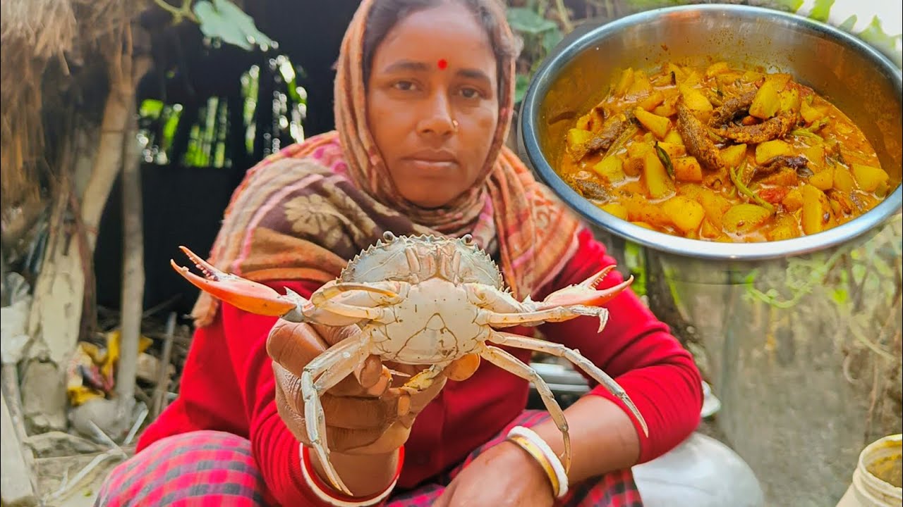 নদীর কাঁকড়া 🦀 ও বাগানের সবজী অসাধারণ একটি রান্না 🥰 | Sundarban ...