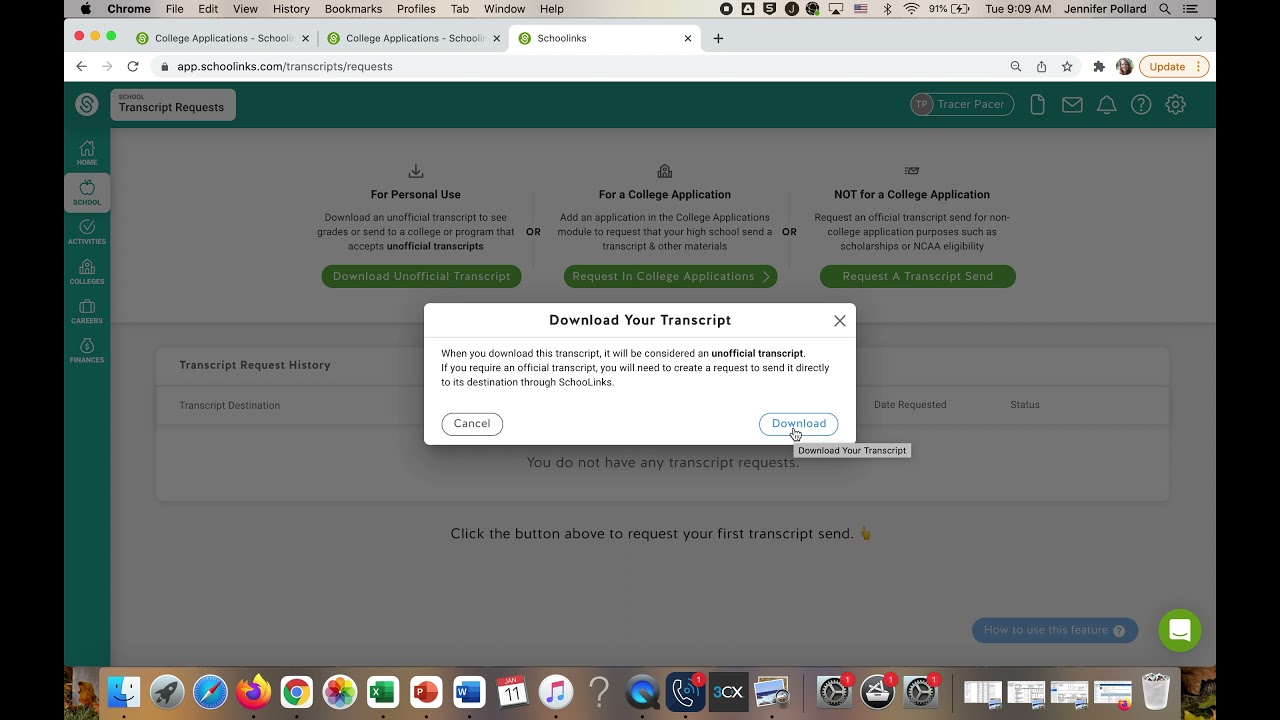 How to View Your Unofficial Transcript in SchooLinks - YouTube