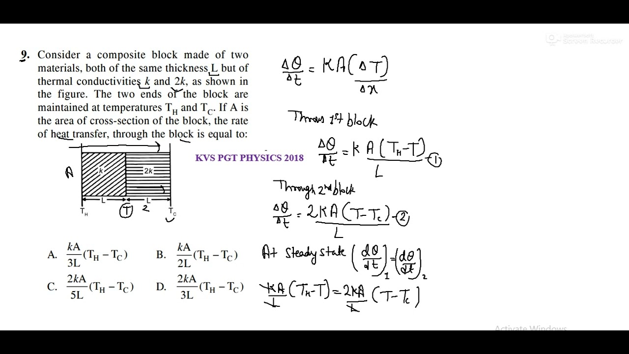 Consider a composite block made of two materials, both of the same ...