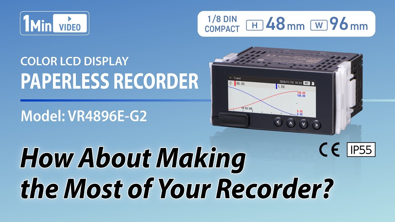 Compact Paperless Recorder about the size of a typical 1/8 DIN digital ...