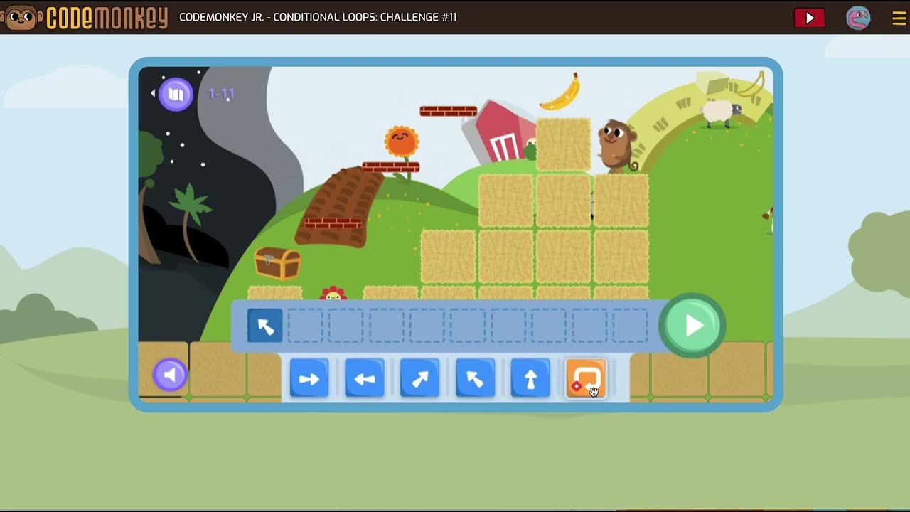 CodeMonkey Jr Conditional Loops 11 - YouTube