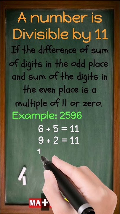 Divisibility Rule of 11 Explained in Seconds! - YouTube