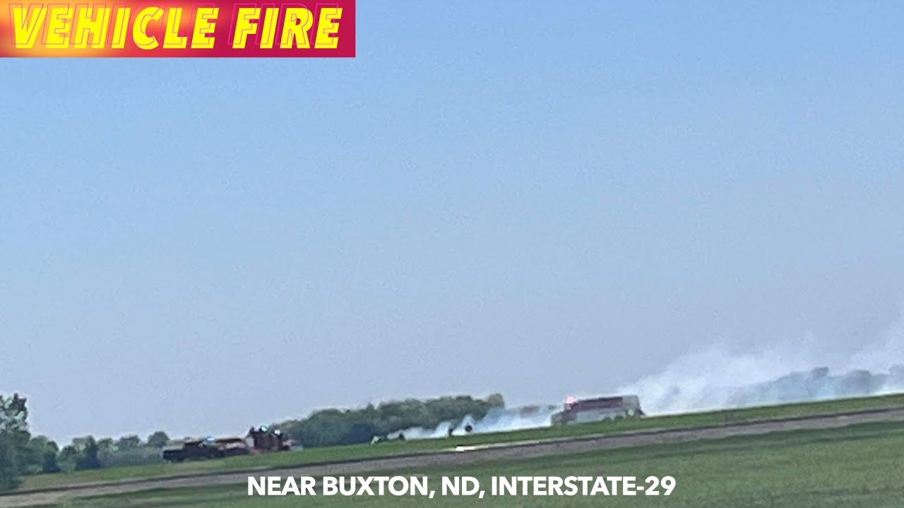 Sunday Afternoon Vehicle Fire On Interstate-29 - YouTube