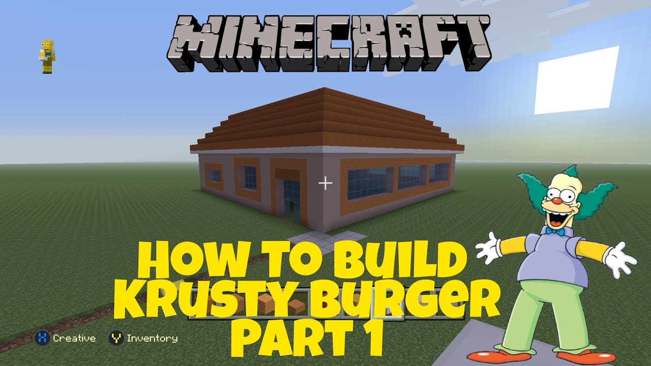 Minecraft Springfield Project How to Build Krusty Burger Pt1 - YouTube