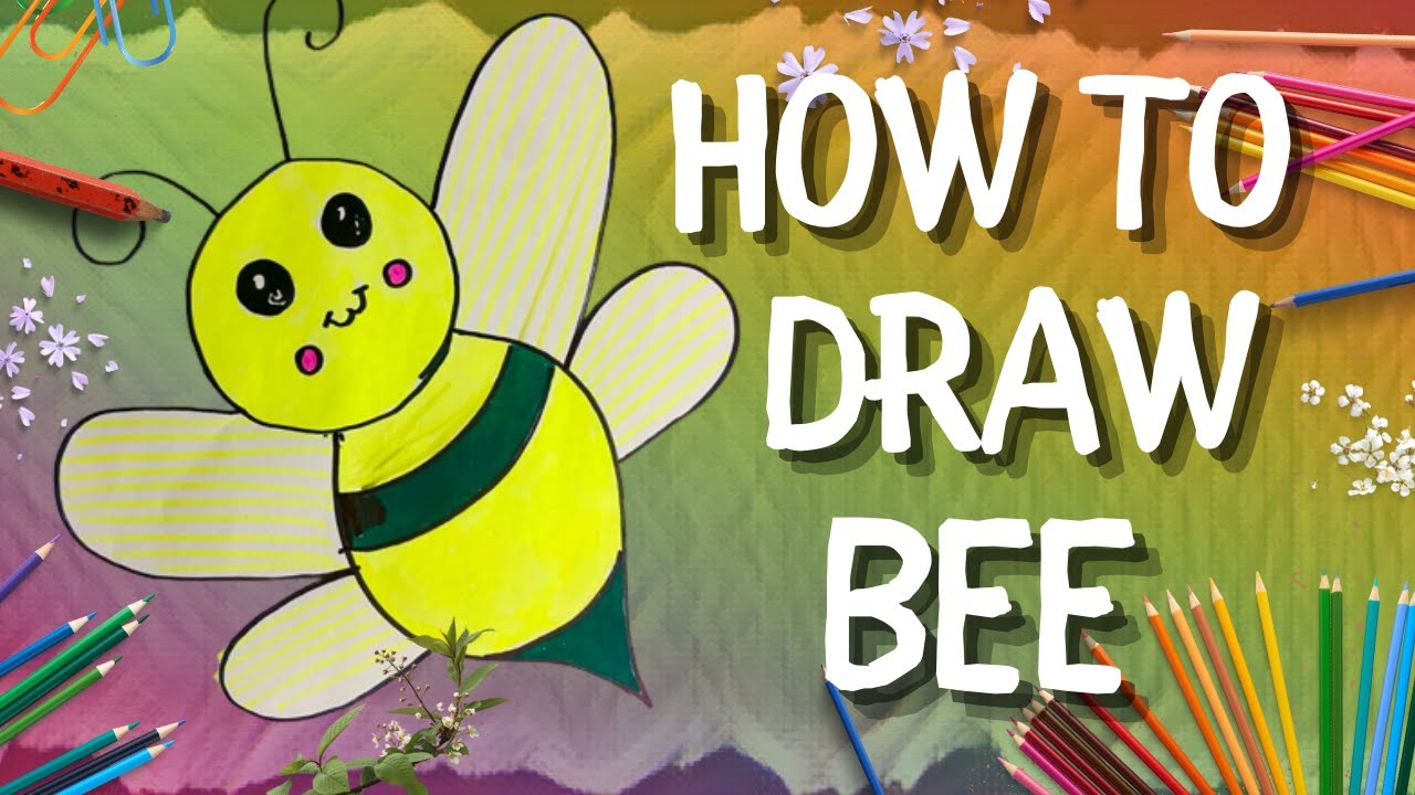 EASY STEP BY STEP DRAWİNGS | Bee Drawing - YouTube