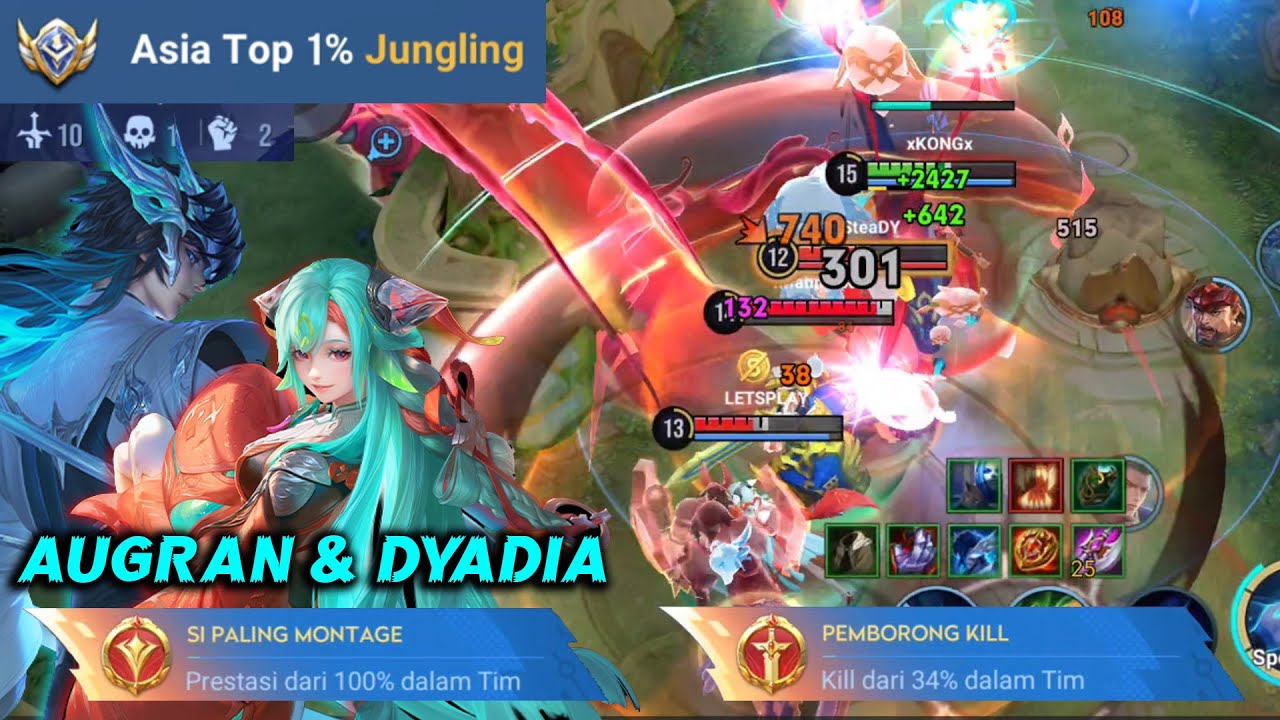 COMBO AUGRAN & DYADIA 100% WINSTRIKE HONOR OF KINGS #honorofkings #hokstudio #hokcouplechallenge ...