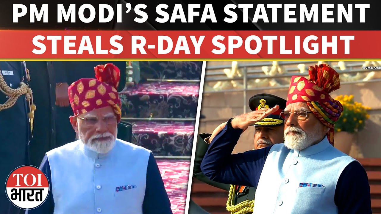 PM Modi’s Multi-Coloured Safa Steals Spotlight At 77th Republic Day ...