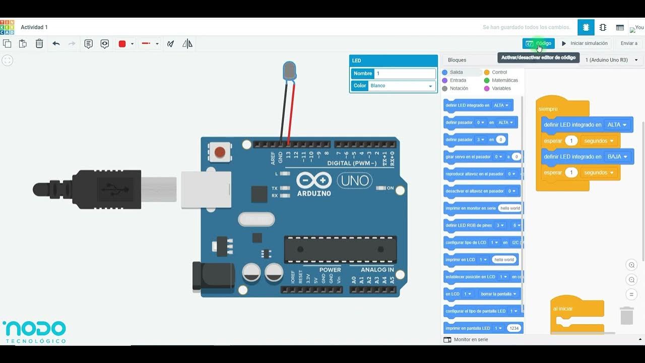 Actividad 1 - Arduino en Tinkercad - YouTube