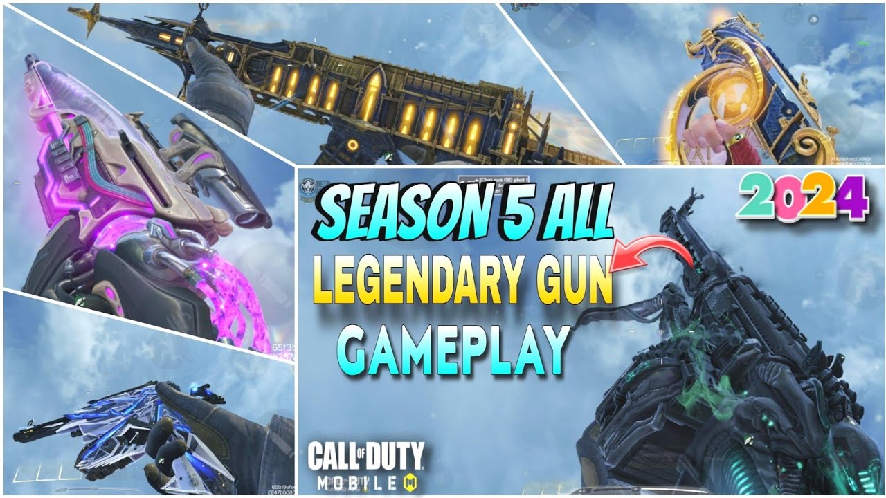🤯Season 5 - 2024 All Legendary Guns Gameplay & Kill Effect + iron ...