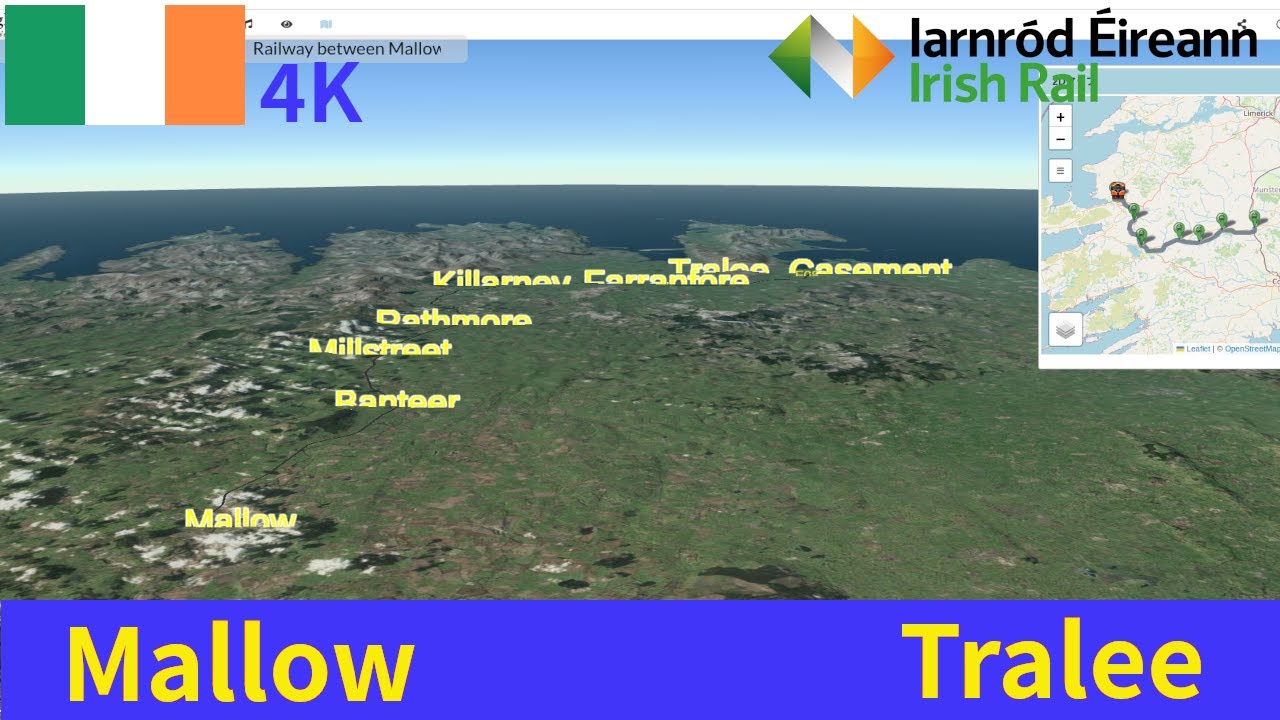 Irish Railways simulation (Mallow-Tralee) using real maps while ...