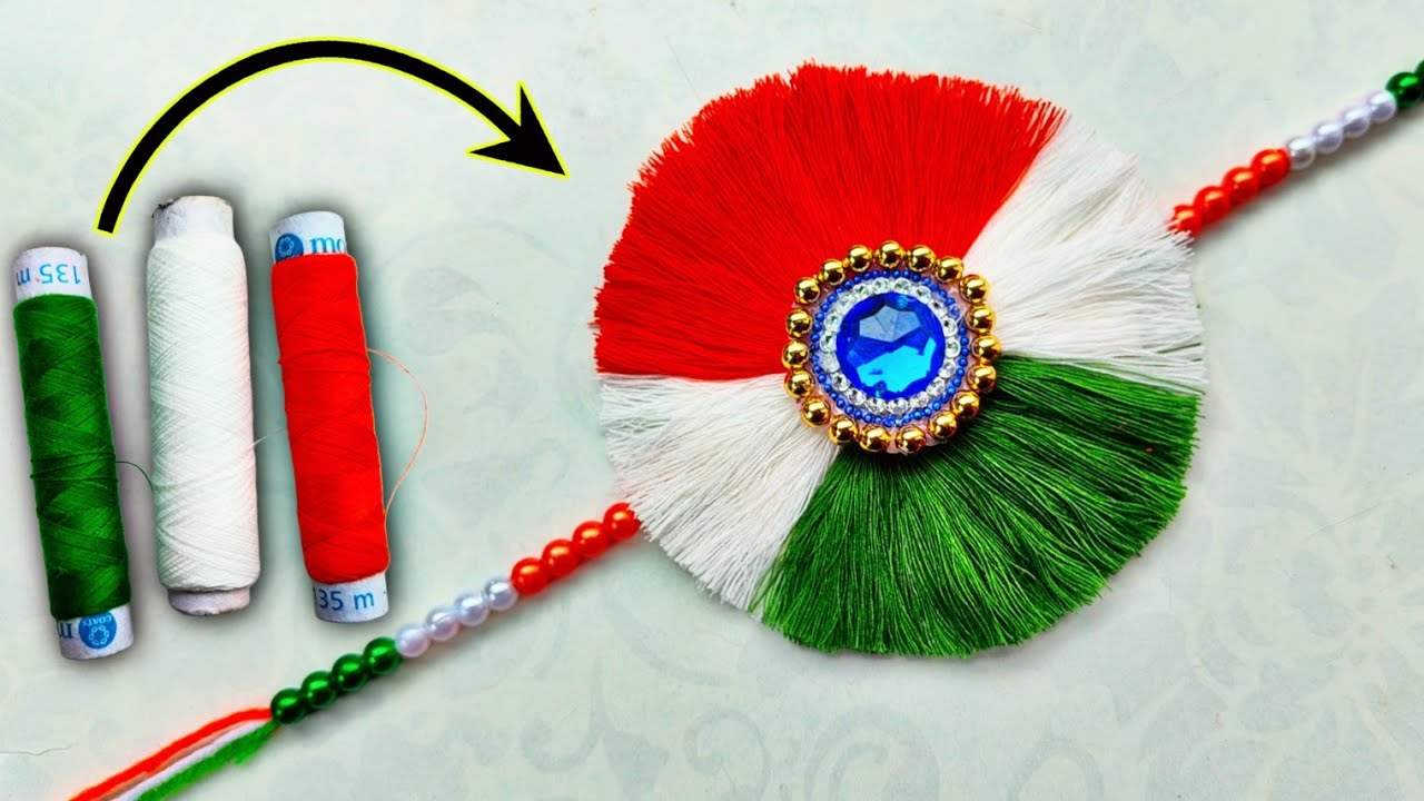 Tricolour Indian flag Rakhi crafts | Tiranga Rakhi Banana | Tiranga ...