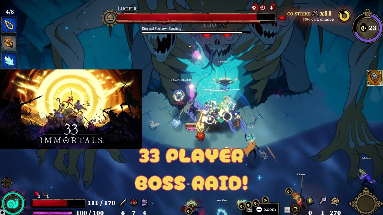 Attempting the 33 Man Raid Boss Lucifer in 33 Immortals! - YouTube