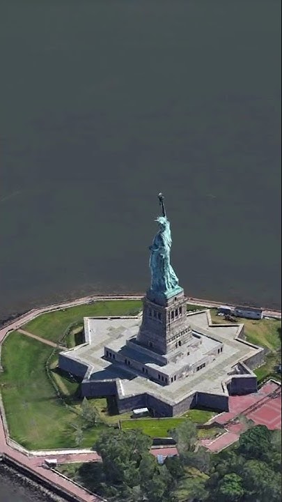 Epic drone shot of the Statue of Liberty (Google Earth) - YouTube