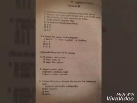 Ingilis Dili. 5 -ci sinif testi. (Noun).