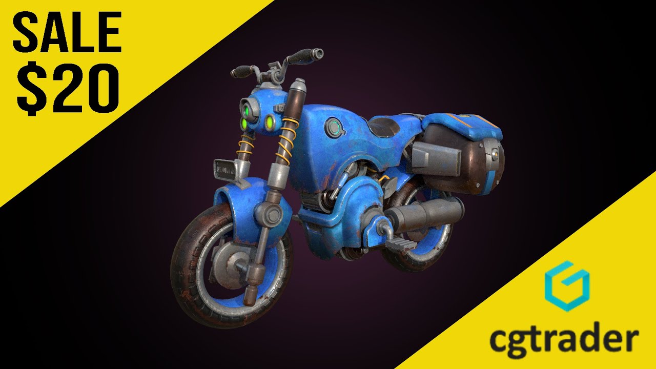 Stylized Solarpunk Motorcycle - 3D Model - YouTube