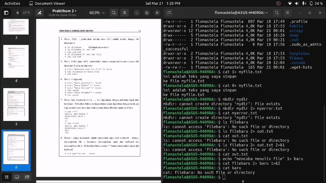 Perintah Dasar Linux | Operasi Input Output - YouTube