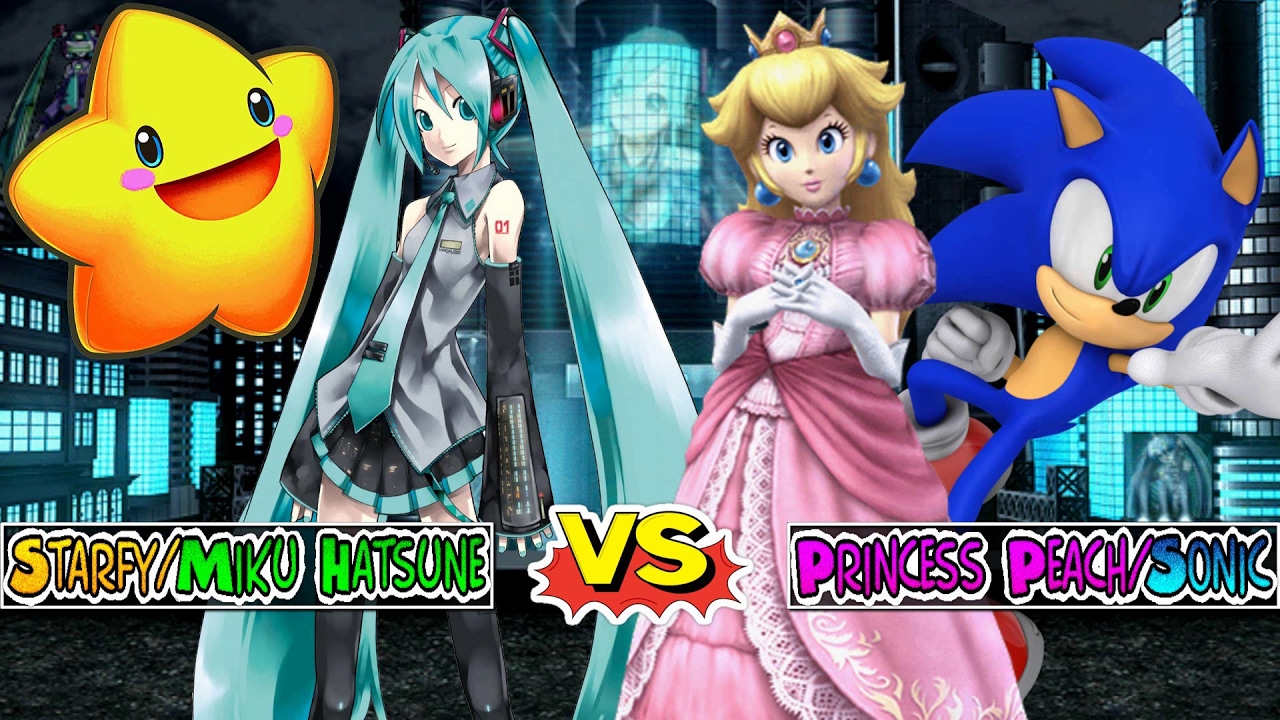 M.U.G.E.N. | Starfy/Miku Hatsune vs Princess Peach/Sonic - YouTube