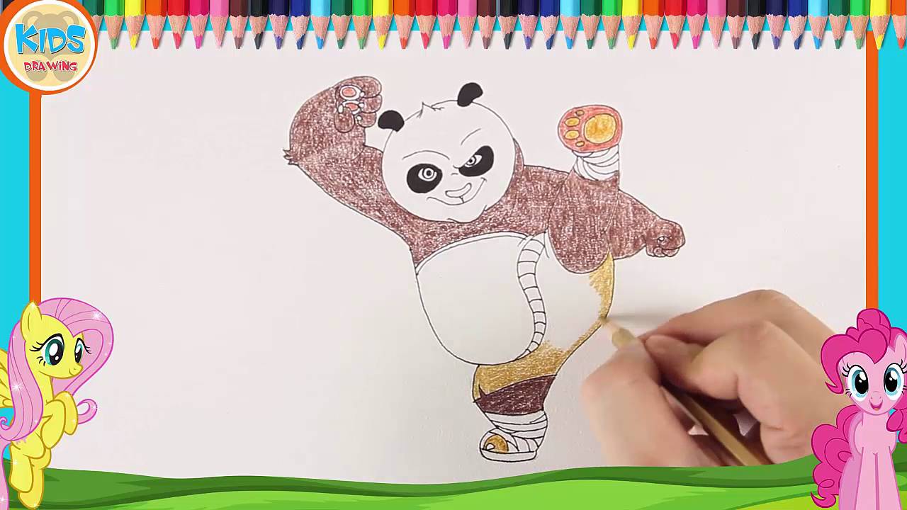 How to draw Po - Kungfu Panda | Kids Drawing step by step - YouTube