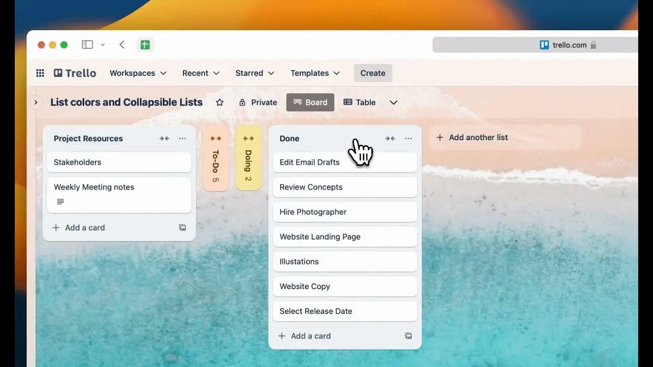 Trello new feature update: Brighten your boards with list colors and collapsible lists - YouTube