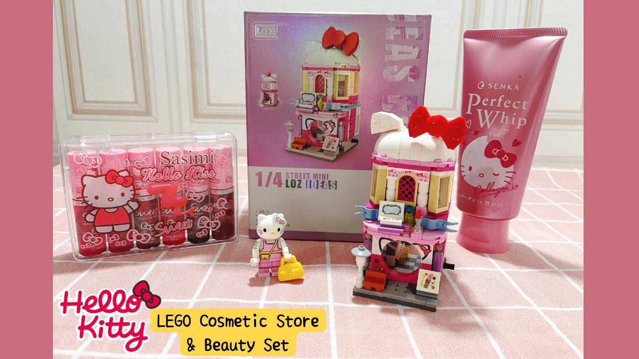 13 Minutes Satisfying with Unboxing Hello Kitty LEGO Cosmetic Store and ...