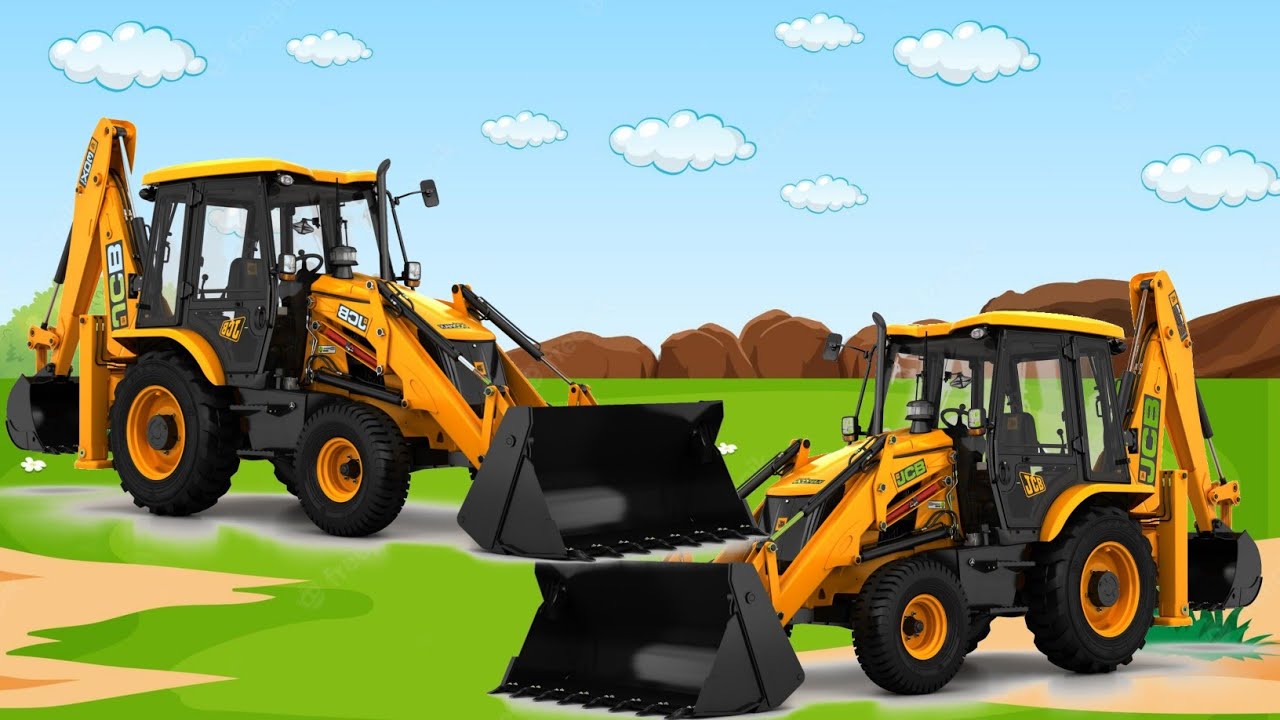 jcb cartoon video.truck video. trecktor cartoon video. - YouTube