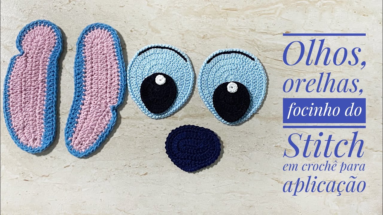 Parte 2/3 .Como fazer orelhas, olhos e focinho do personagem Stitch em ...