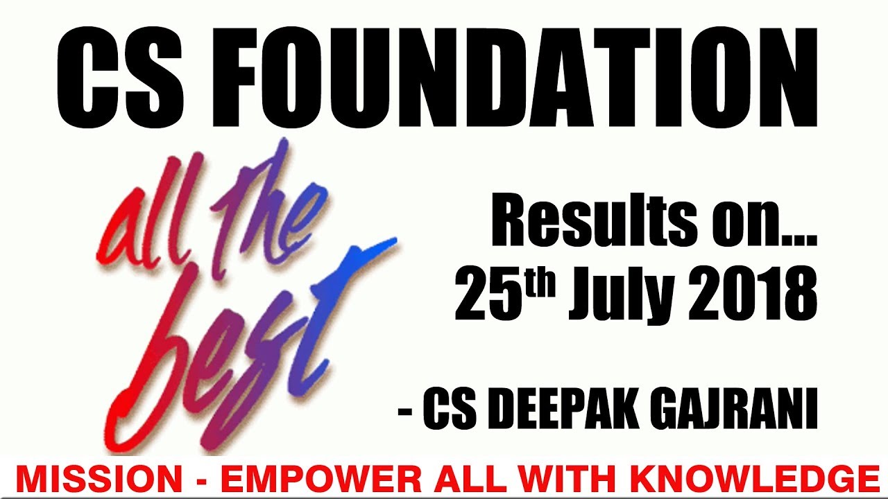 CS Foundation 2018 Result - YouTube