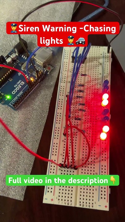 LED warning or chasing lights or blinking using Arduino #shorts #reels #trending #arduino - YouTube