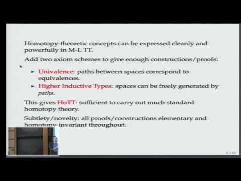 Homotopy Type Theory: what can logic do for homotopy theory? - Peter ...