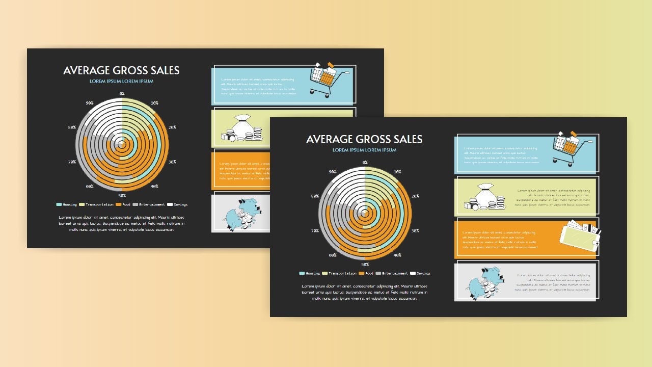 Visualize Average Gross Sales (dummy data) with Online 100% Stacked ...